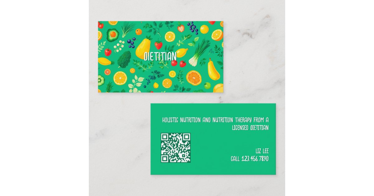 Nutritionist Dietitian QR Code Business Card | Zazzle
