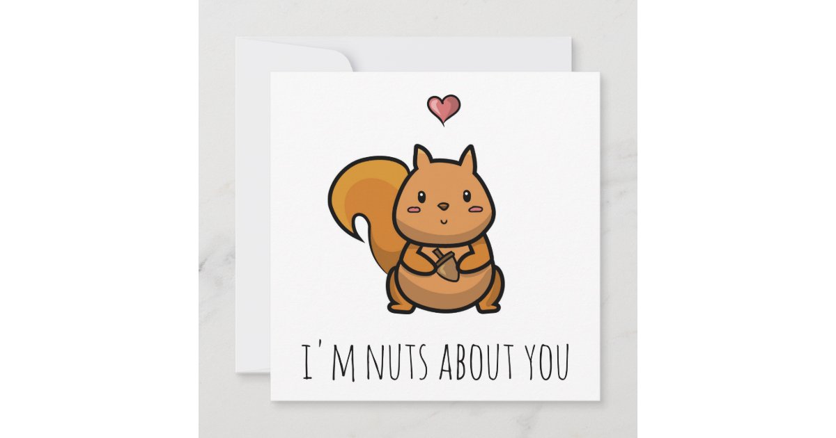 Nuts about you valentines day card | Zazzle