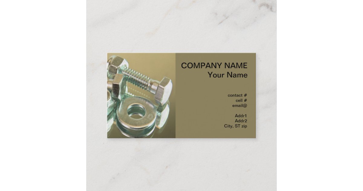 nuts and bolts business card | Zazzle