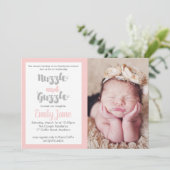 Nuzzle and Guzzle Baby Photo Invitation | Zazzle