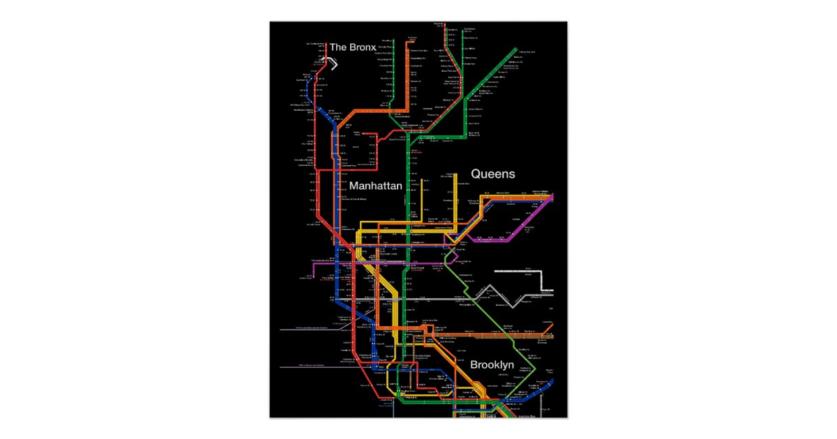 NY-City subway map Poster | Zazzle
