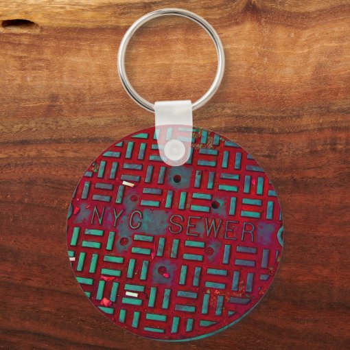 NYC Broadway Street Manhole Cover Keychain | Zazzle