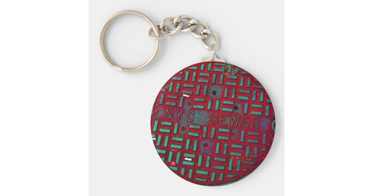 NYC Broadway Street Manhole Cover Keychain | Zazzle