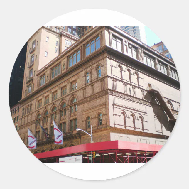 NYC Carnegie Hall Classic Round Sticker | Zazzle