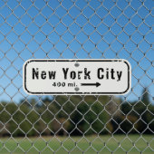 NYC Directional Sign Post / Miles to City Distance | Zazzle