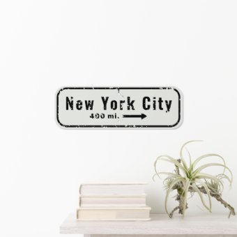 NYC Directional Sign Post / Miles to City Distance | Zazzle
