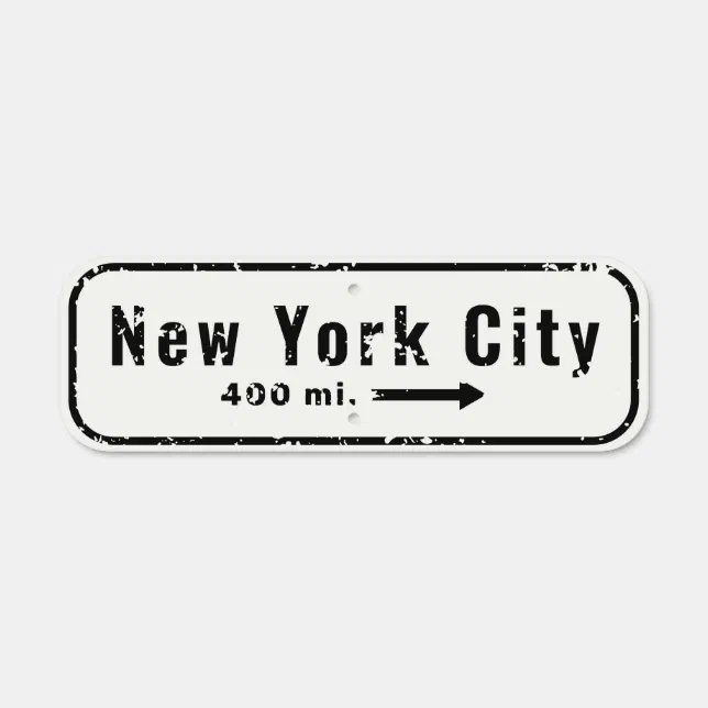 NYC Directional Sign Post / Miles to City Distance | Zazzle