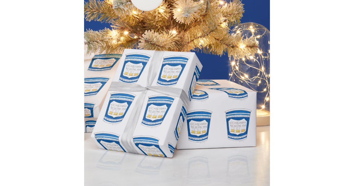 NYC Greek Diner Bodega Coffee Happy to Serve You Wrapping Paper | Zazzle