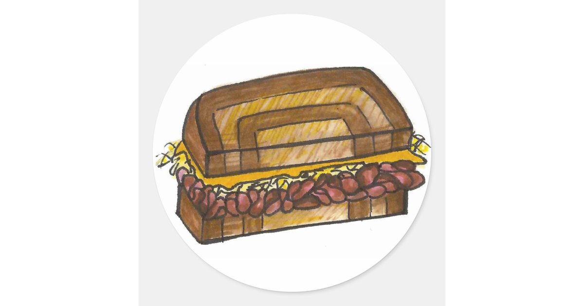 NYC Jewish Deli Reuben Corned Beef Sandwich Foodie Classic Round ...