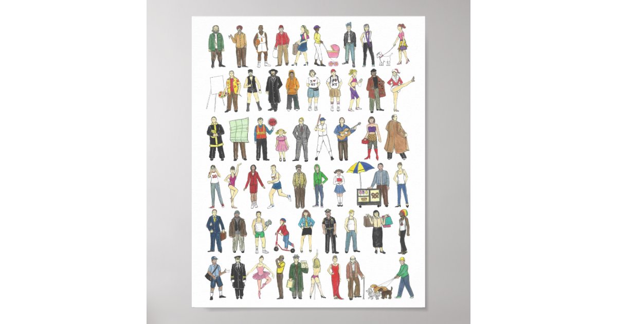 NYC People New York City Citizens Humans Residents Poster | Zazzle