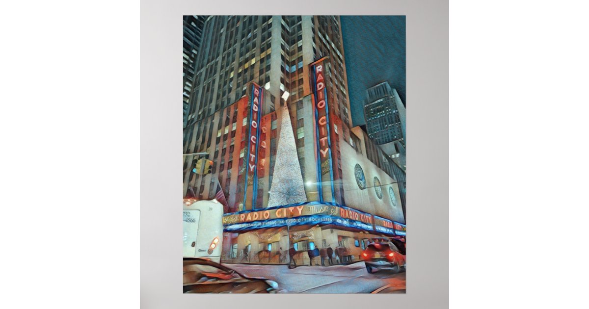 NYC Radio Music Hall Poster | Zazzle