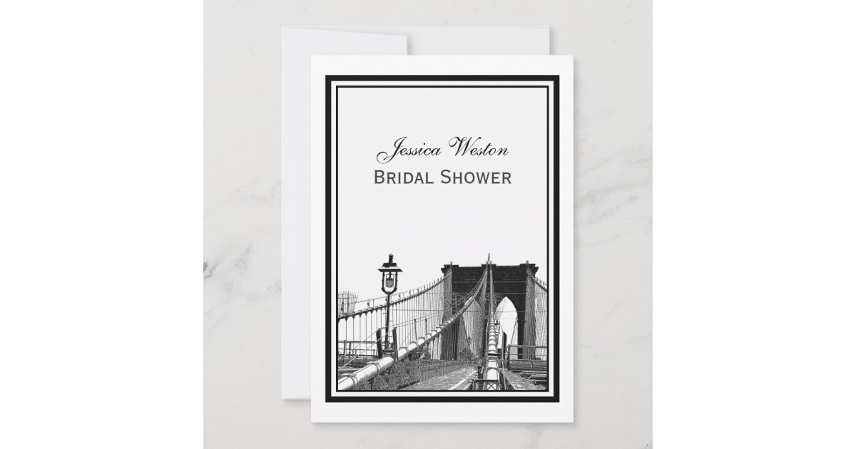 NYC Skyline Brooklyn Bridge #2 Bridal Shower Invitation | Zazzle