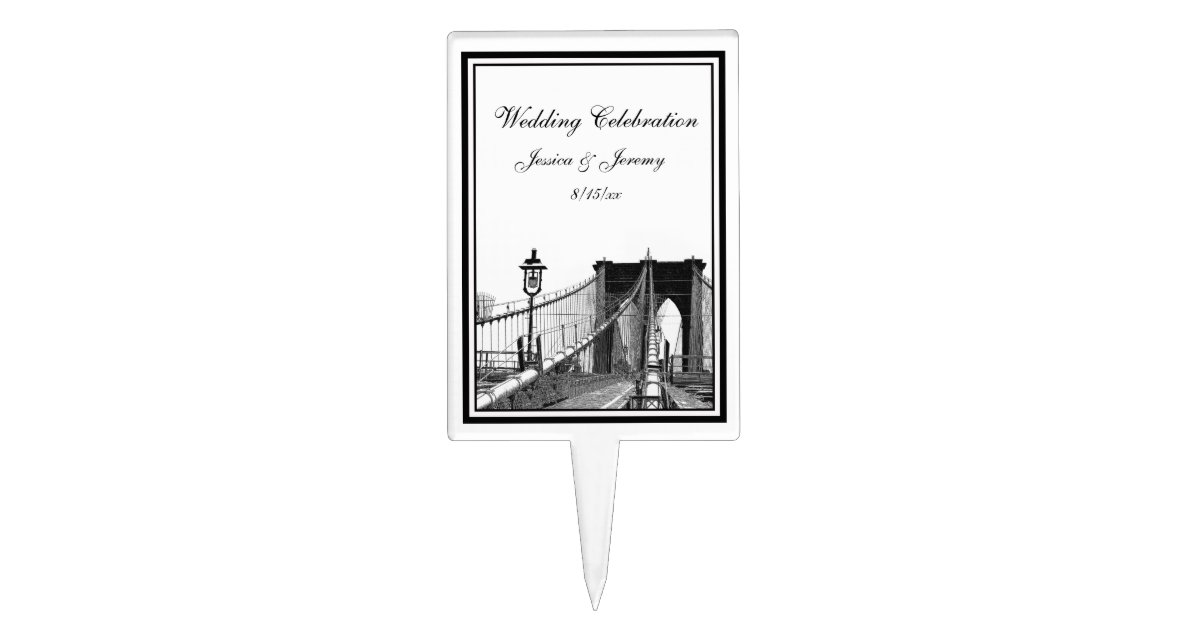 NYC Skyline Brooklyn Bridge #2 Cake Cake Topper | Zazzle