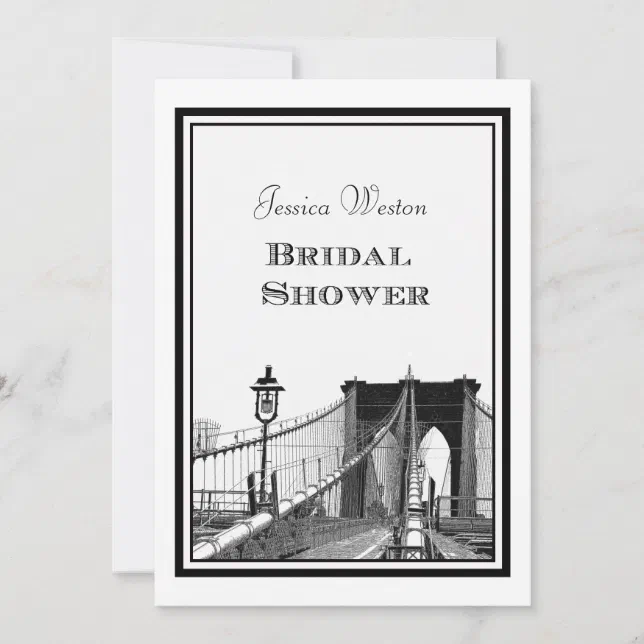 NYC Skyline Brooklyn Bridge #2 DIY Bridal Showr Invitation | Zazzle