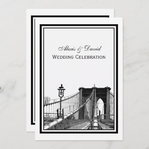 NYC Skyline Brooklyn Bridge #2 Wedding Invitation | Zazzle
