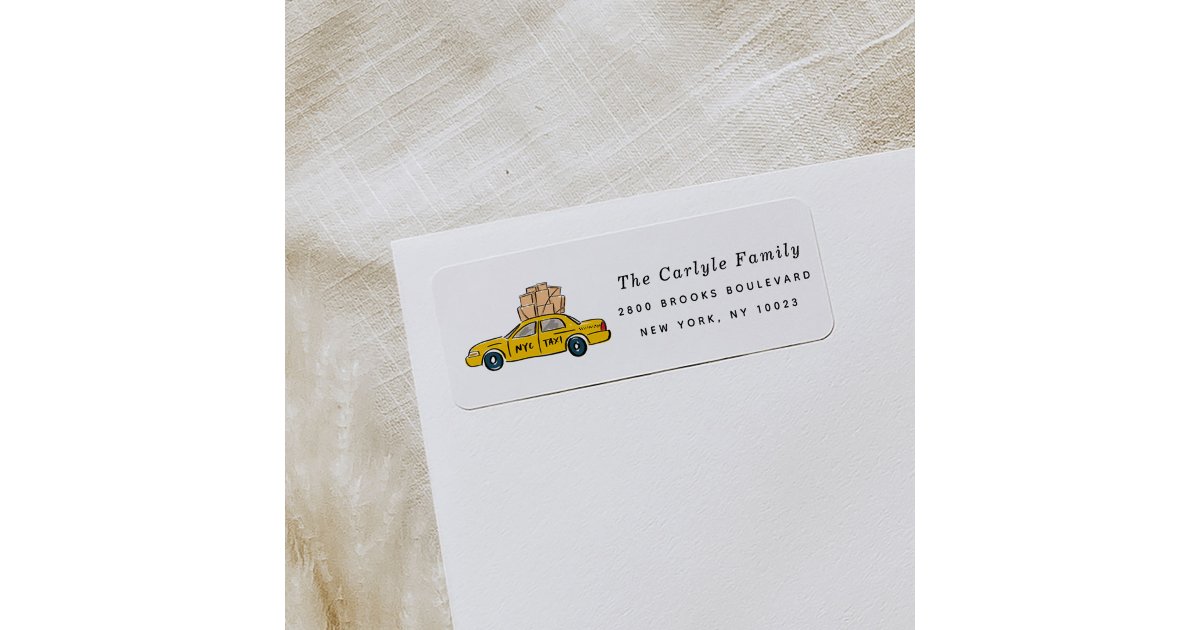NYC Yellow Taxi Return Address Labels | Zazzle