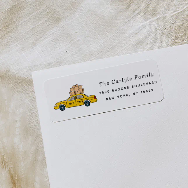 NYC Yellow Taxi Return Address Labels | Zazzle