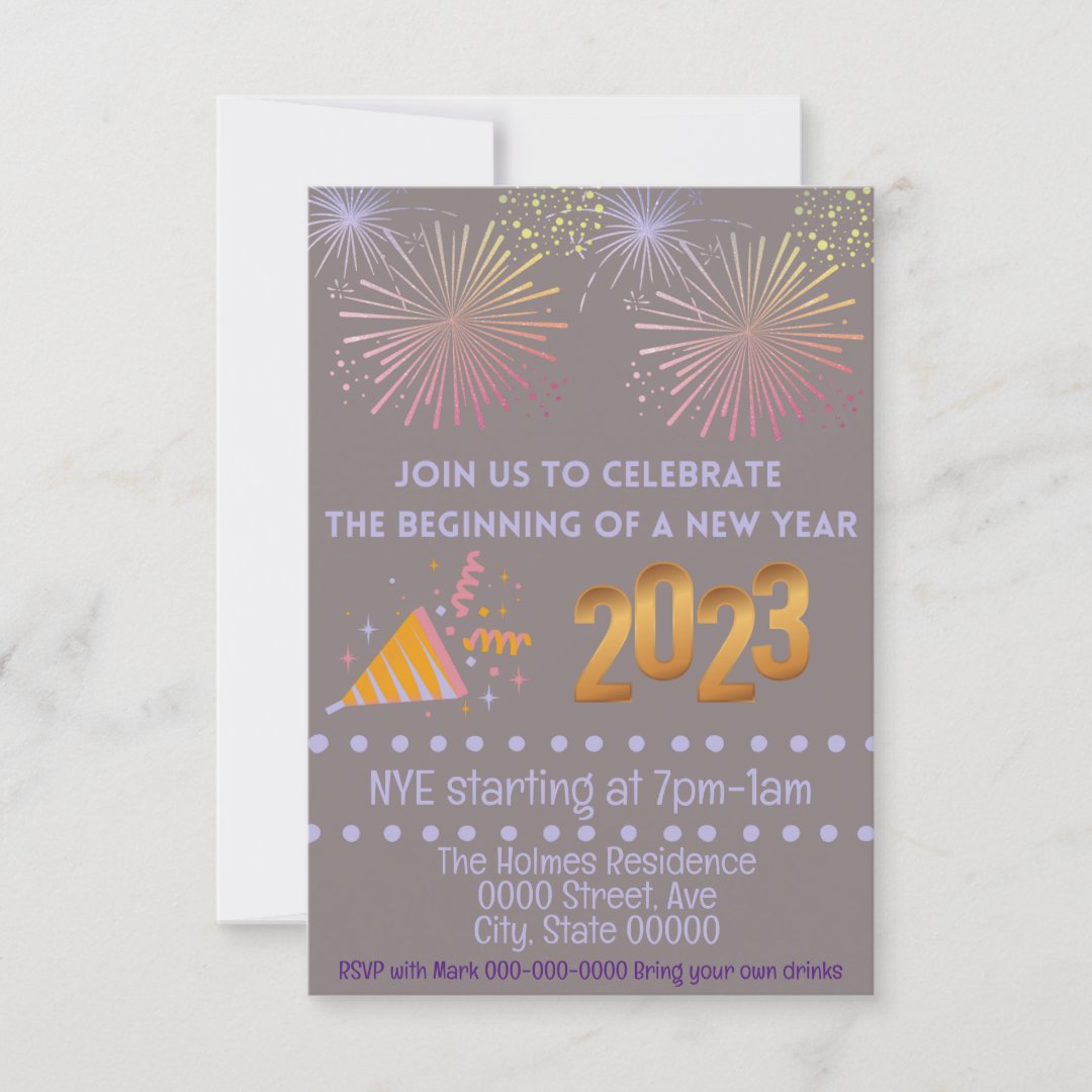 NYE Party Invitation, Customize-able New Years Invitation | Zazzle