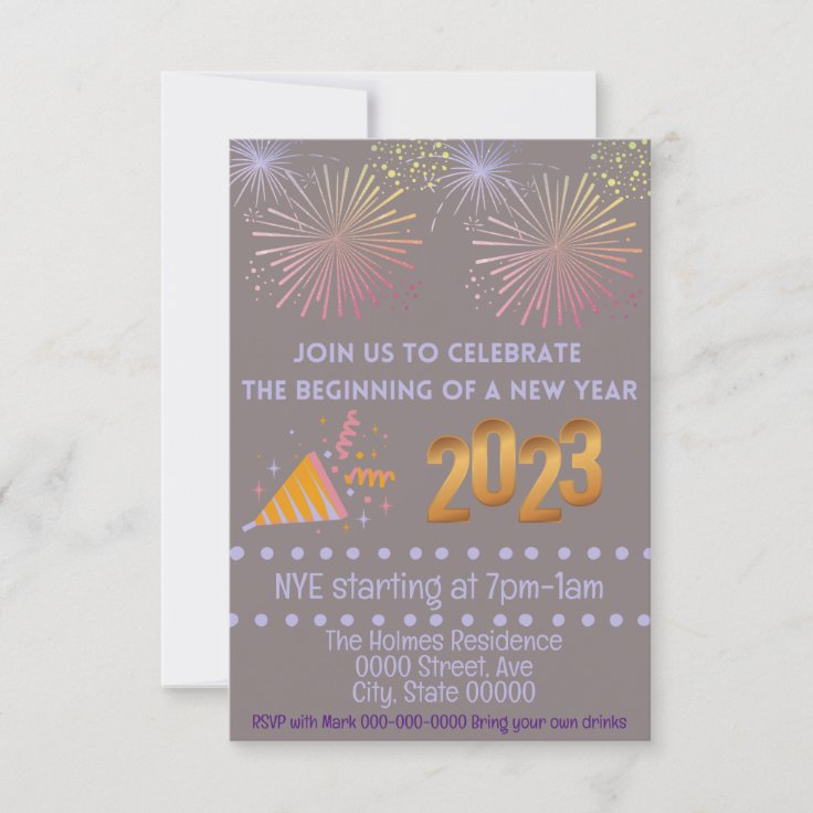 NYE Party Invitation, Customize-able New Years Invitation | Zazzle