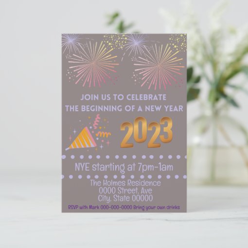 NYE Party Invitation, Customize-able New Years Invitation | Zazzle