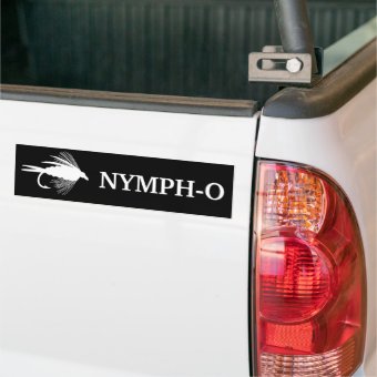Nymph-O funny fly fishing lure Bumper Sticker | Zazzle