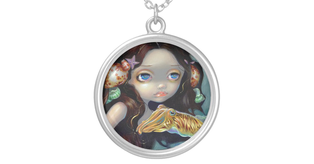 Nymph with a Cuttlefish NECKLACE mermaid | Zazzle