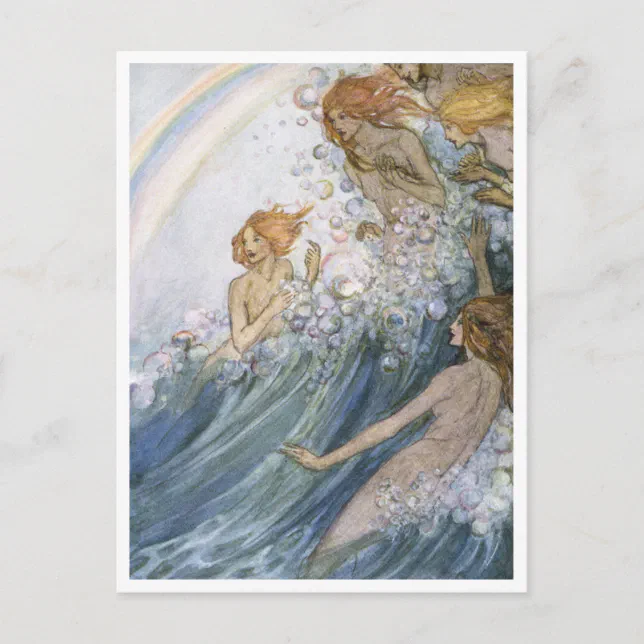 Nymphs Dancing in the Waves Vintage Illustration Postcard | Zazzle