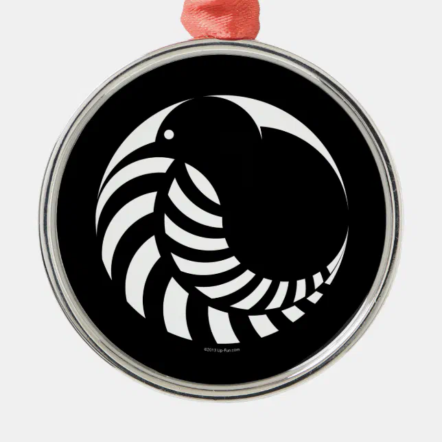 NZ Kiwi / Silver Fern Emblem Metal Ornament | Zazzle
