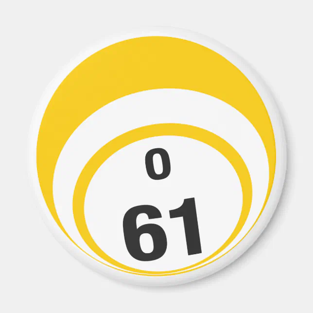 O 61 bingo ball fridge magnet | Zazzle