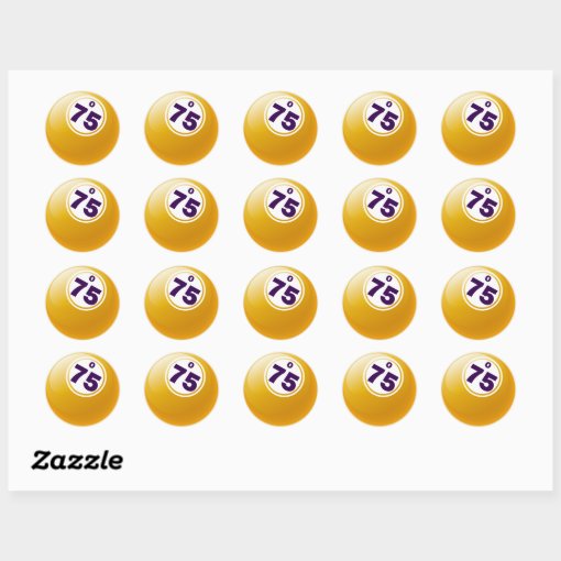 O 75 BINGO BALL CLASSIC ROUND STICKER | Zazzle