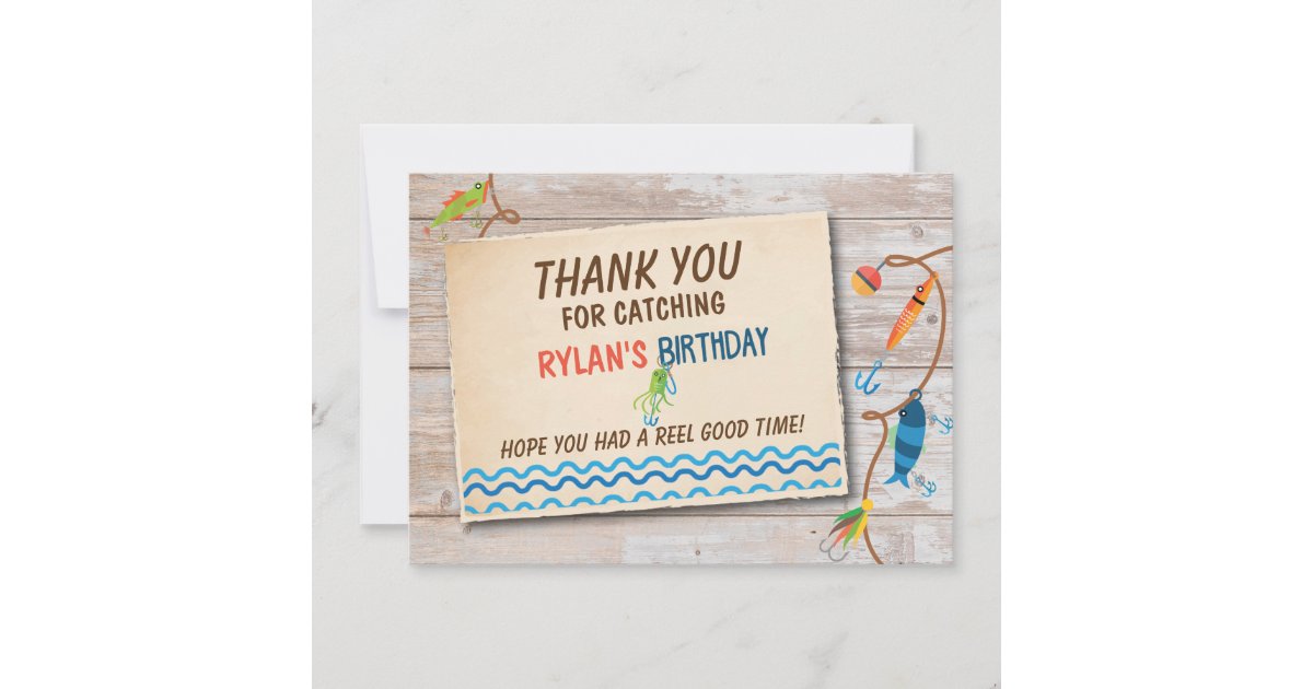 O-Fish-ally Fishing Boys Birthday Thank you card | Zazzle.com