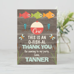 O-fish-ally One Fishing Thank You Card | Zazzle