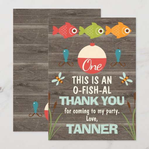 O-fish-ally One Fishing Thank You Card | Zazzle