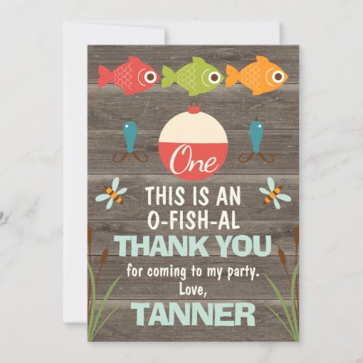 O-fish-ally One Fishing Thank You Card | Zazzle