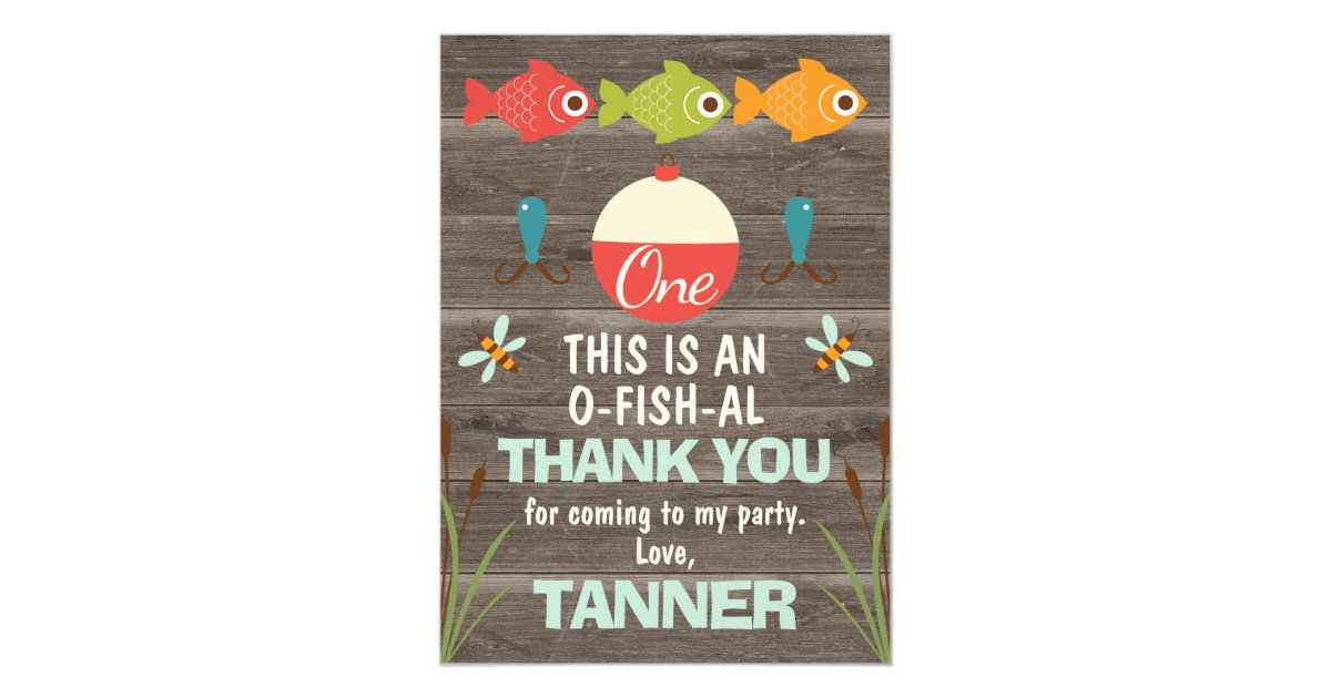 O-fish-ally One Fishing Thank You Card | Zazzle.com