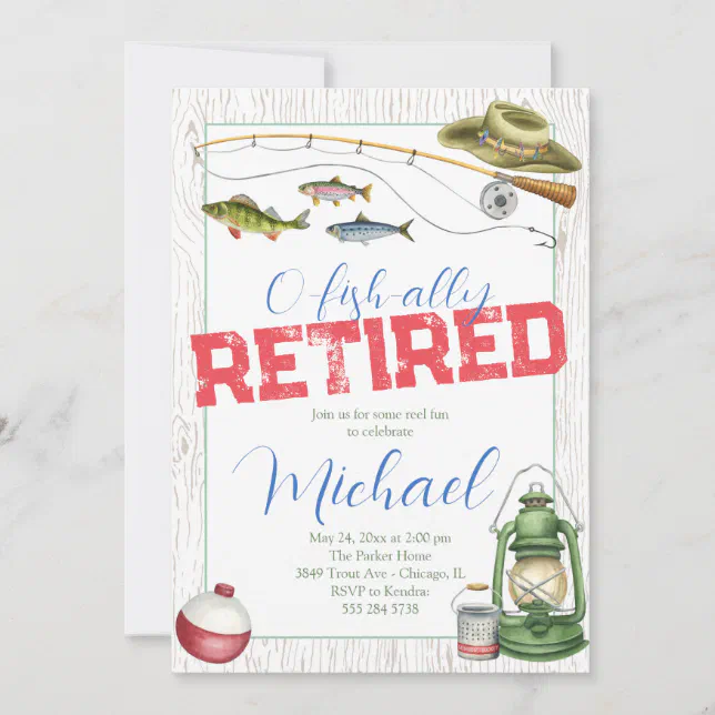 O-fish-ally Retired - Fish Retirement invitation | Zazzle