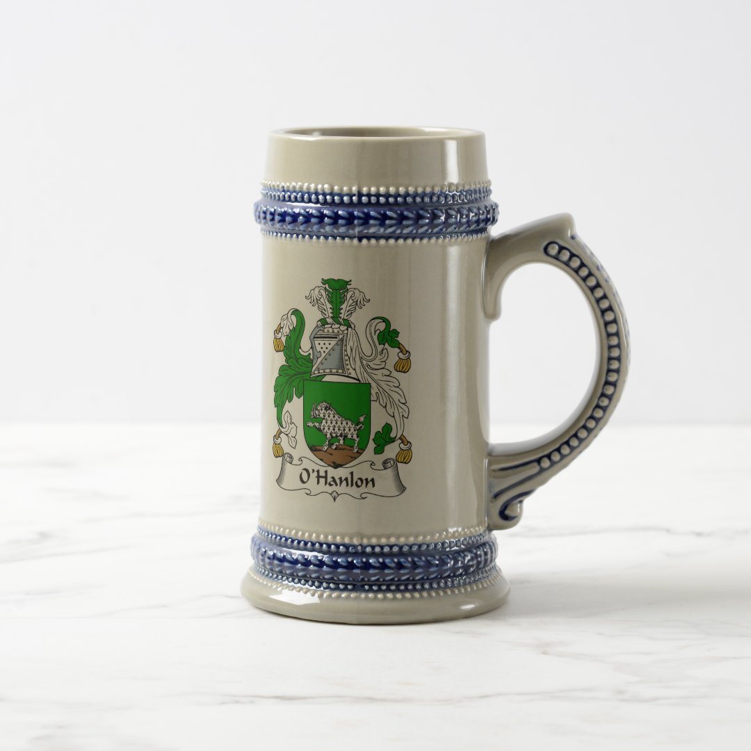 O Hanlon Coat of Arms Stein - Family Crest | Zazzle