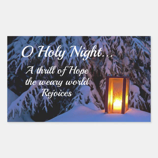 "O Holy Night" Beloved Christmas Carol Rectangular Sticker | Zazzle