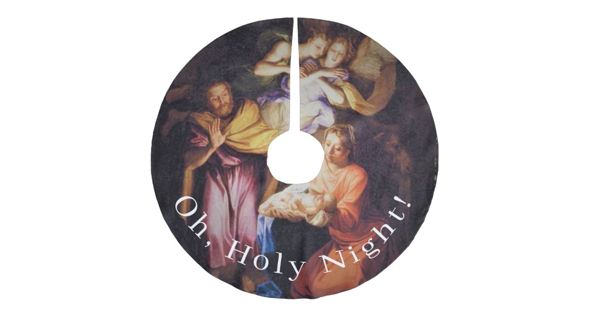 O Holy Night Christmas Tree Skirt | Zazzle