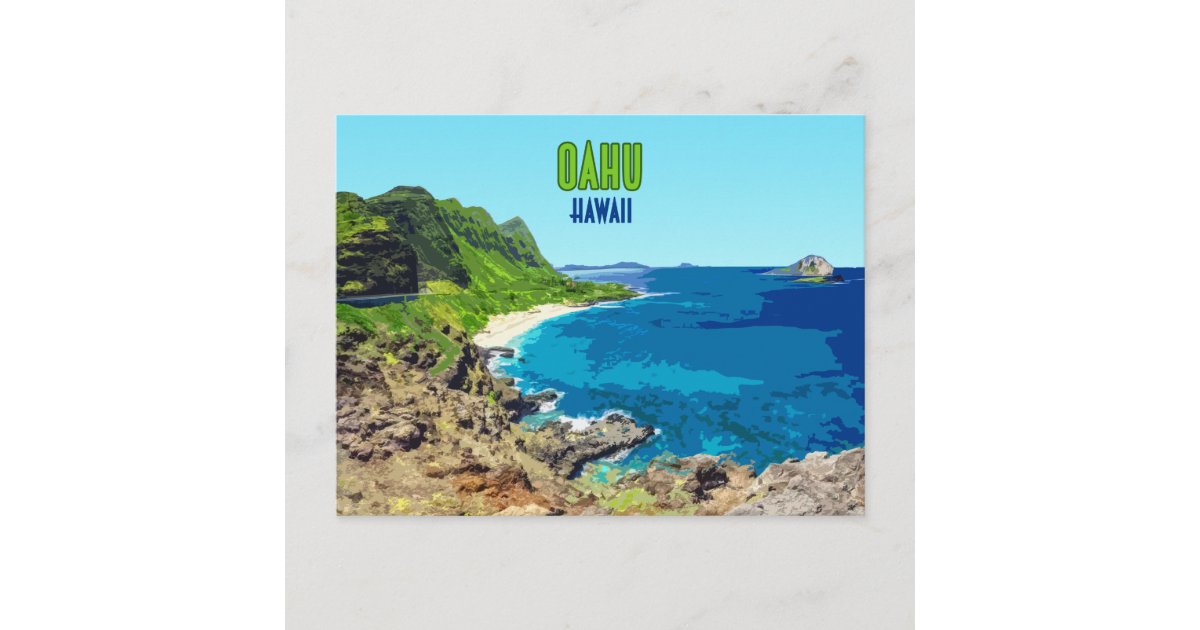 Oahu Hawaii Beach Vintage Postcard | Zazzle