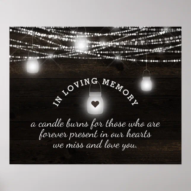 Oak Ridge Rustic Wood In Loving Memory Sign | Zazzle