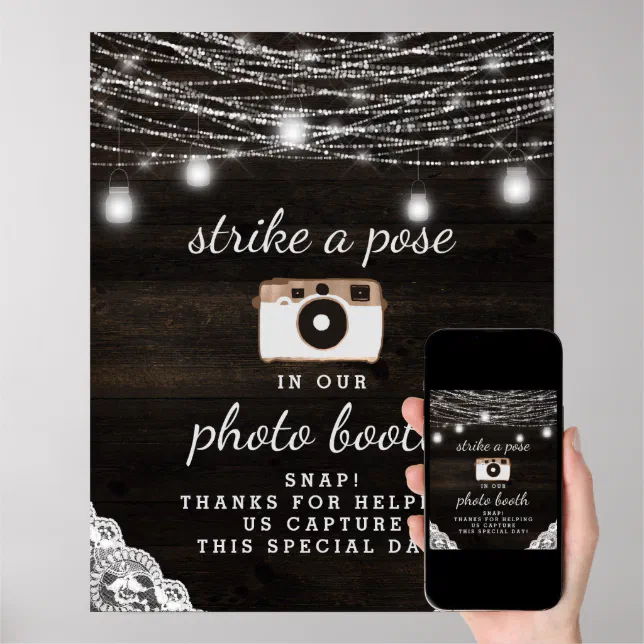 Oak Ridge Rustic Wood Photo Booth Wedding Sign | Zazzle