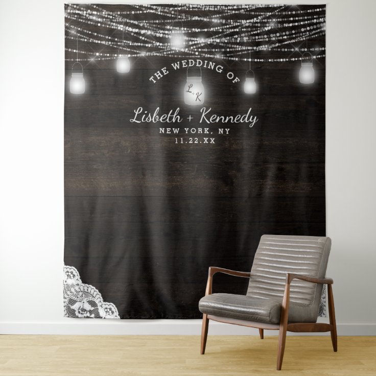 Oak Ridge Rustic Wood Wedding Photo Booth Backdrop | Zazzle