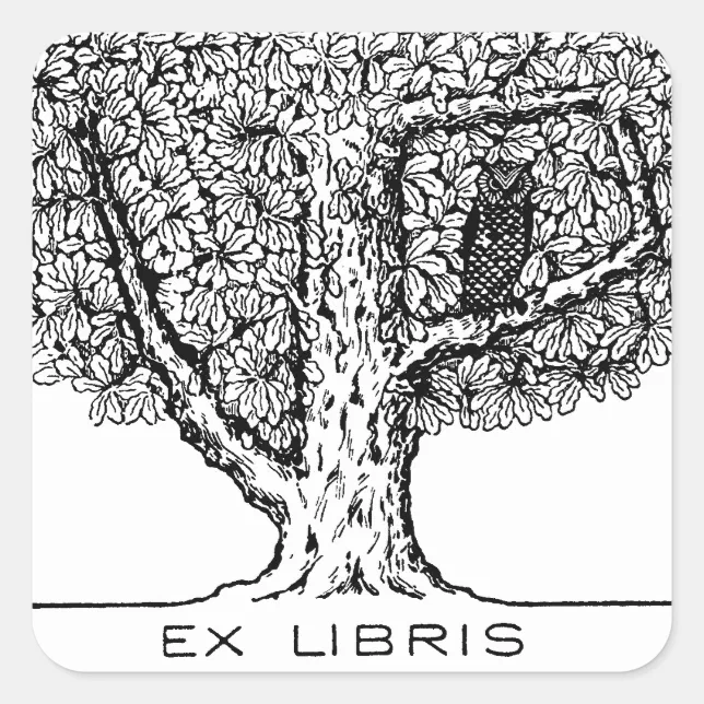 Oak Tree bookplate sticker | Zazzle