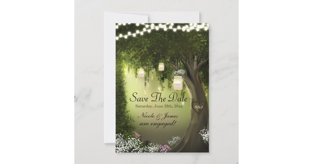 Oak Tree Enchanted Forest Garden Save the Date | Zazzle