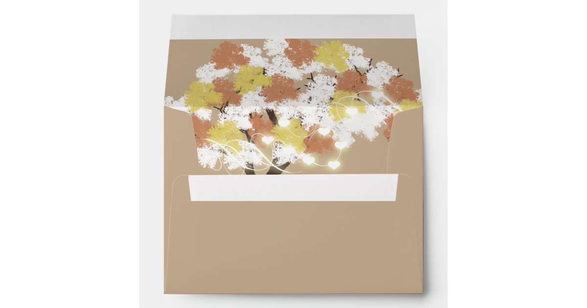 Oak Tree fall string lights Envelope | Zazzle