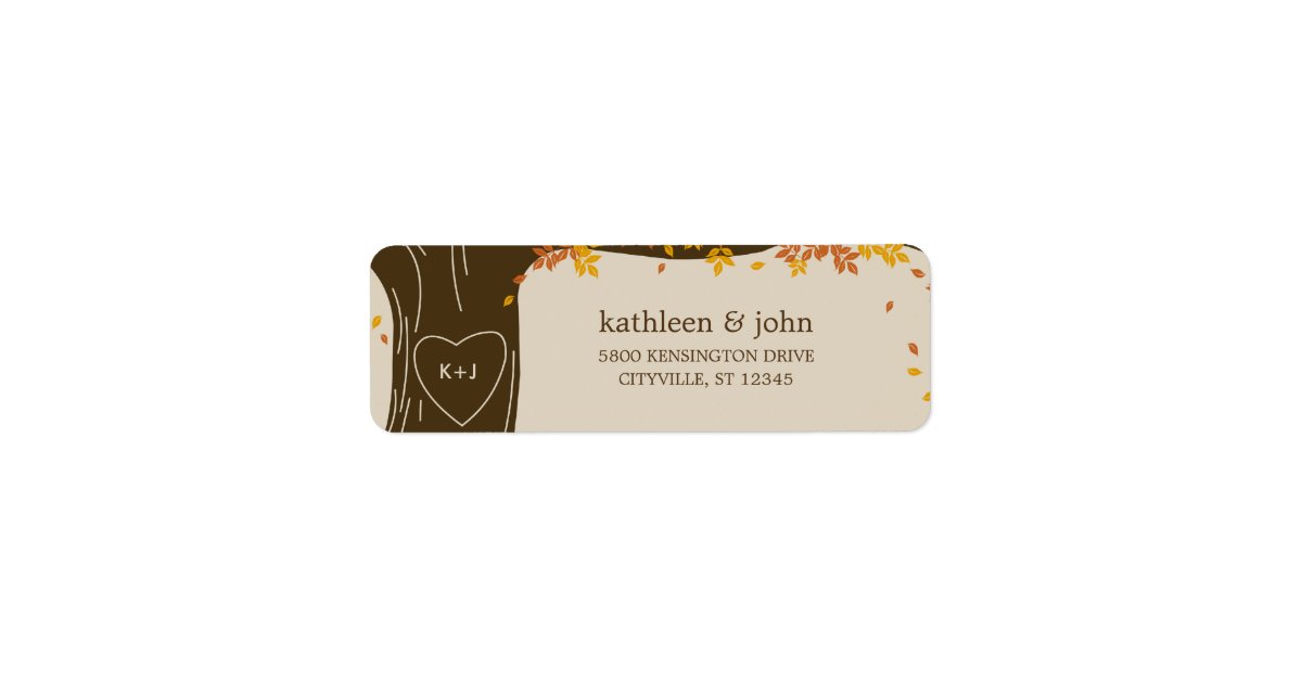 Oak Tree Fall Wedding Address Labels | Zazzle