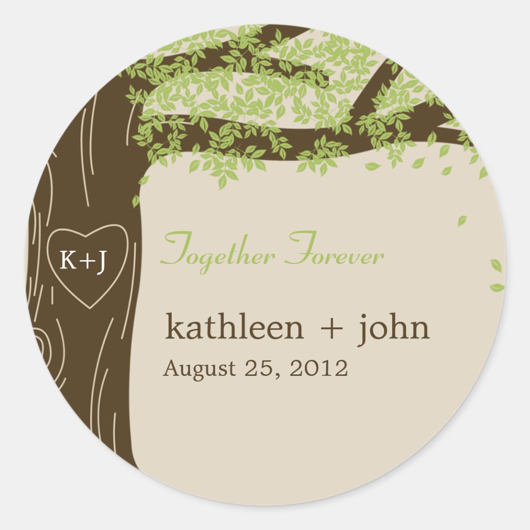 Oak Tree Favor Sticker | Zazzle