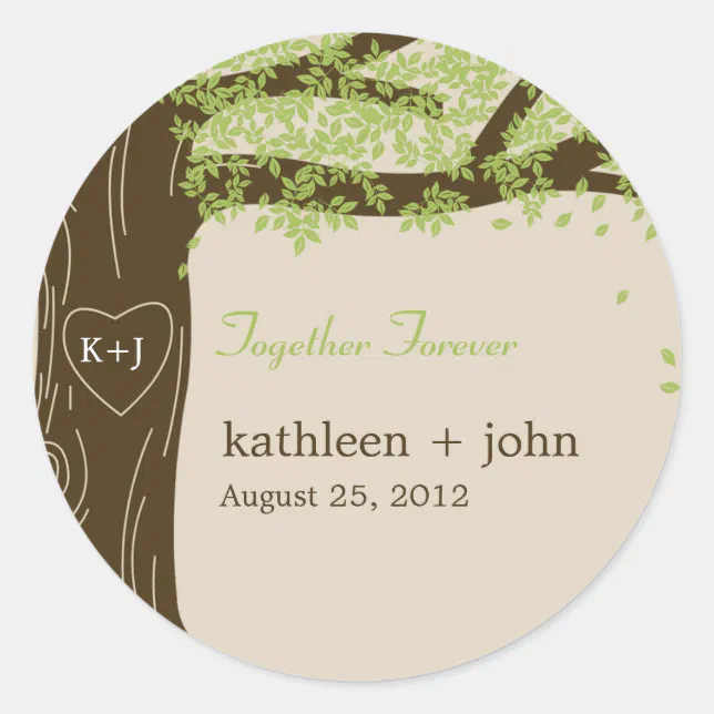 Oak Tree Favor Sticker | Zazzle