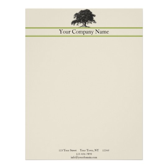 Oak Tree Plantation in Green Letterhead | Zazzle.com
